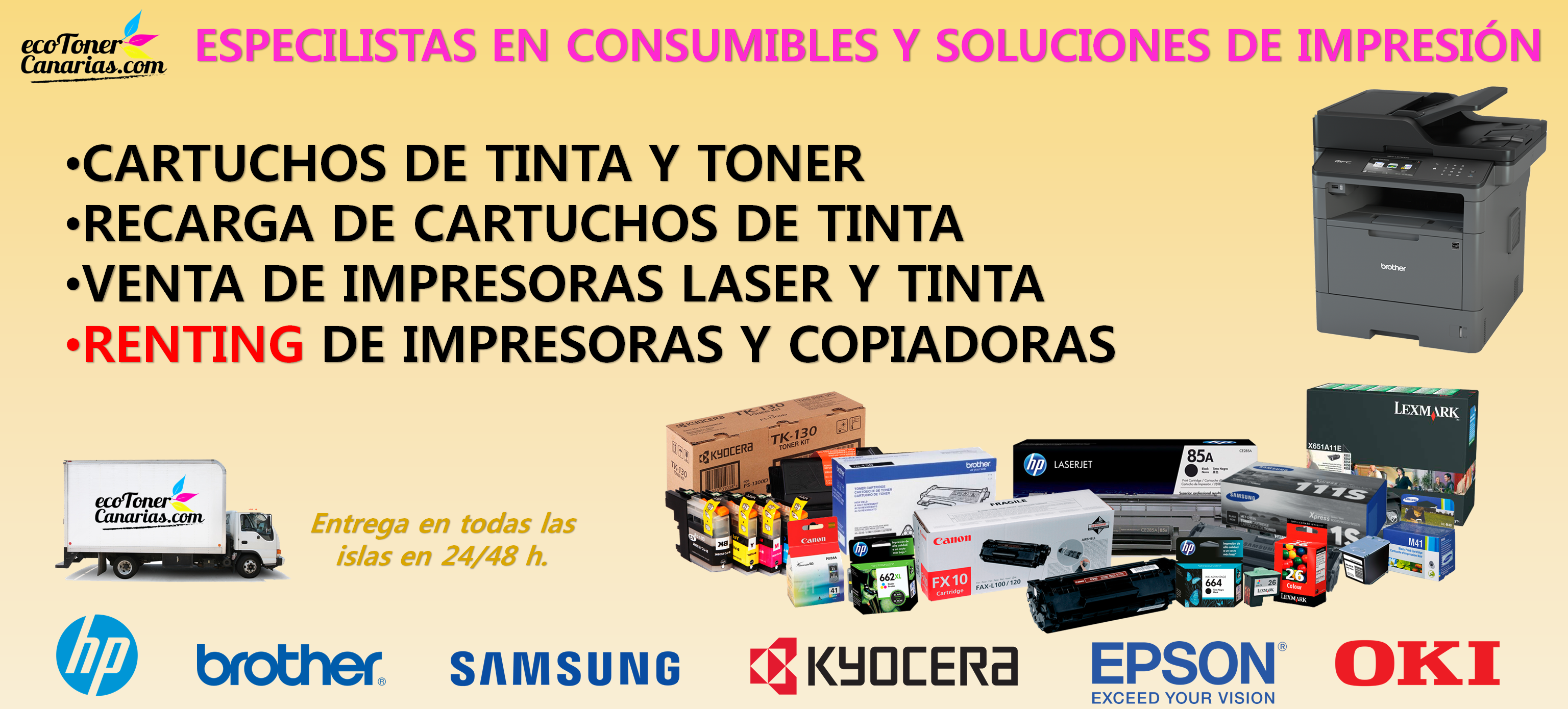 Tinta y Toner en Las Palmas. Entrega en tienda o envío a domicilio. Toner para impresoras HP ...